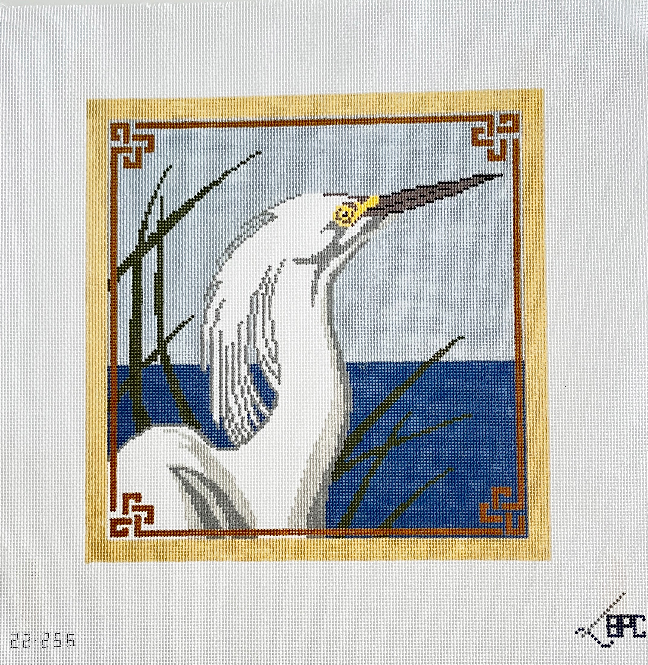 22-256 Audubon Heron – Blueberry Point Needlepoint