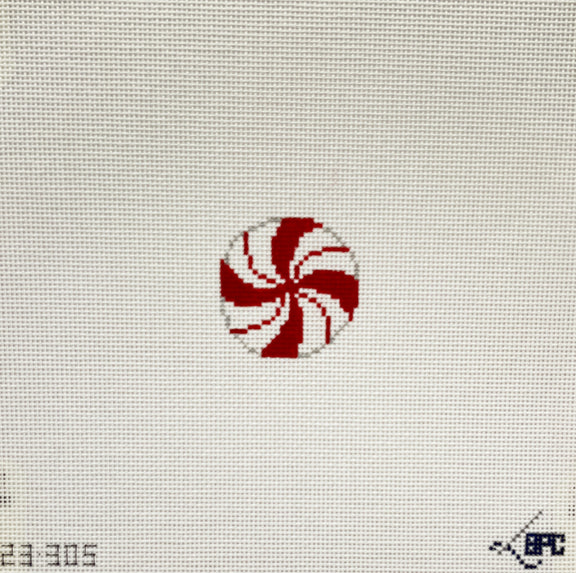 23-305 Micro red peppermint circle – Blueberry Point Needlepoint