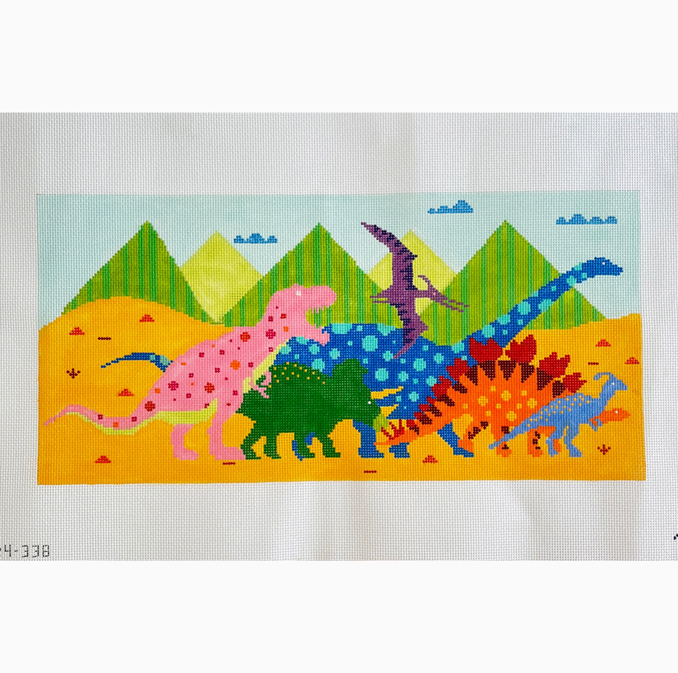 24-338 Dinosaur Parade – Blueberry Point Needlepoint
