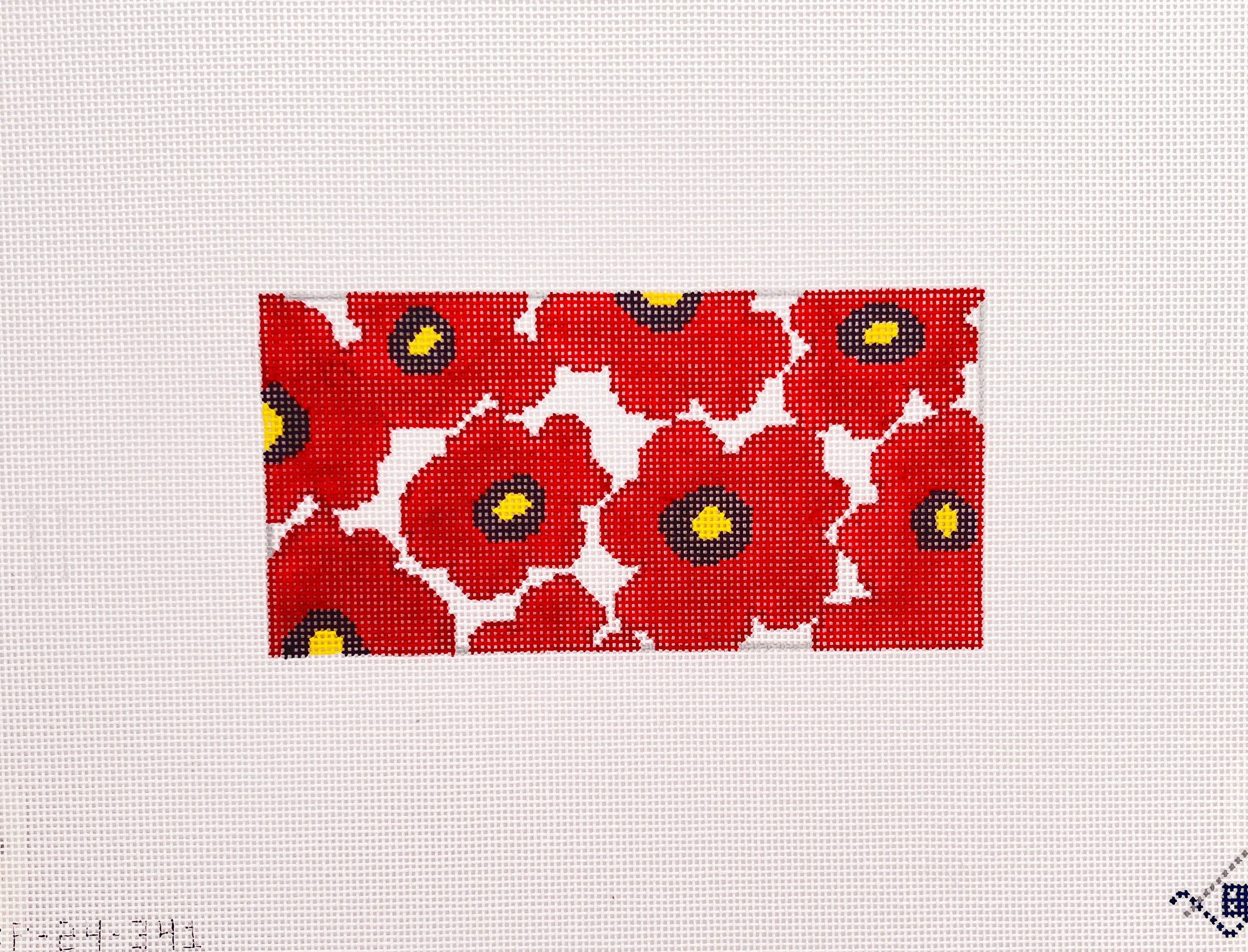 24-342 Red Poppy Rectangle 13 Mesh – Blueberry Point Needlepoint